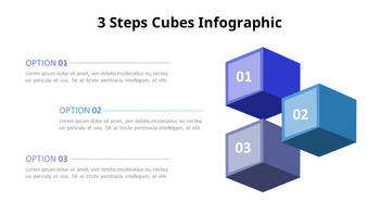 Connect 3D Cubes Infographics Diagram