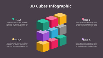 Connect 3D Cubes Infographics Diagram