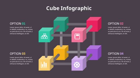 Connect 3D Cubes Infographics Diagram