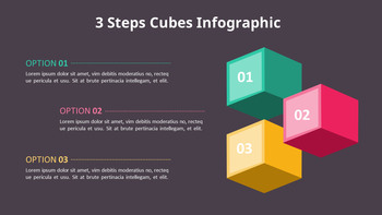 Connect 3D Cubes Infographics Diagram