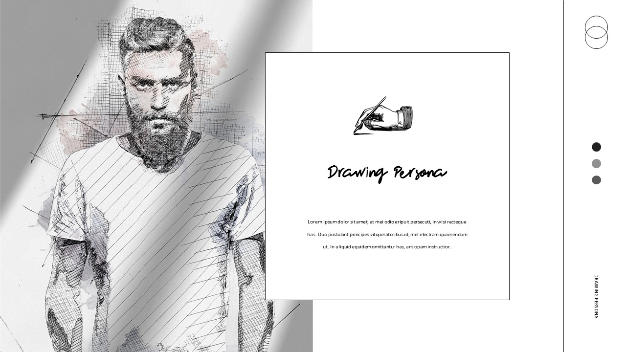 Drawing Persona slide template|Lifestyle|PPT