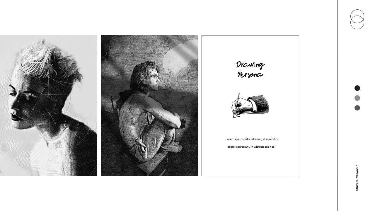 Drawing Persona slide template|Lifestyle|PPT