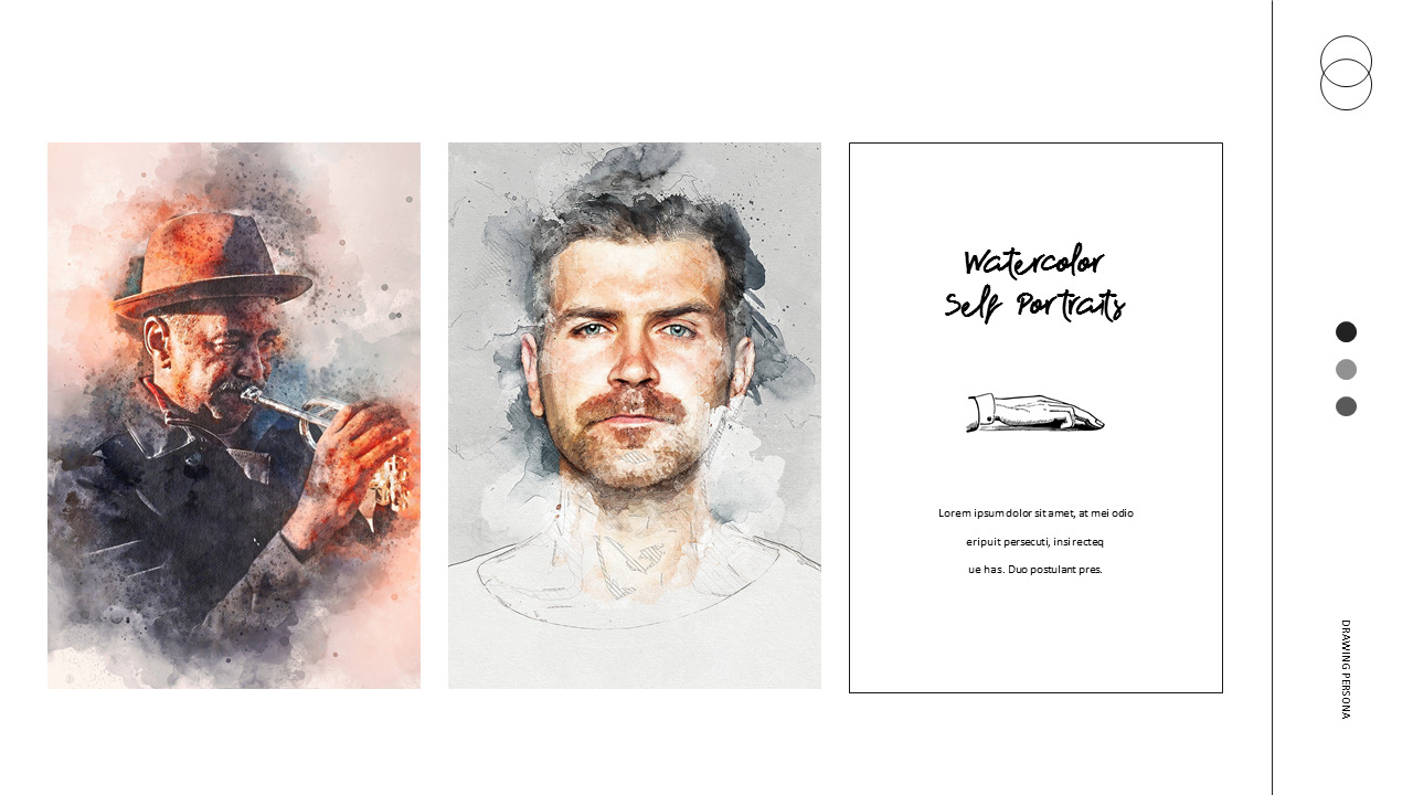 Drawing Persona slide template|Lifestyle|PPT
