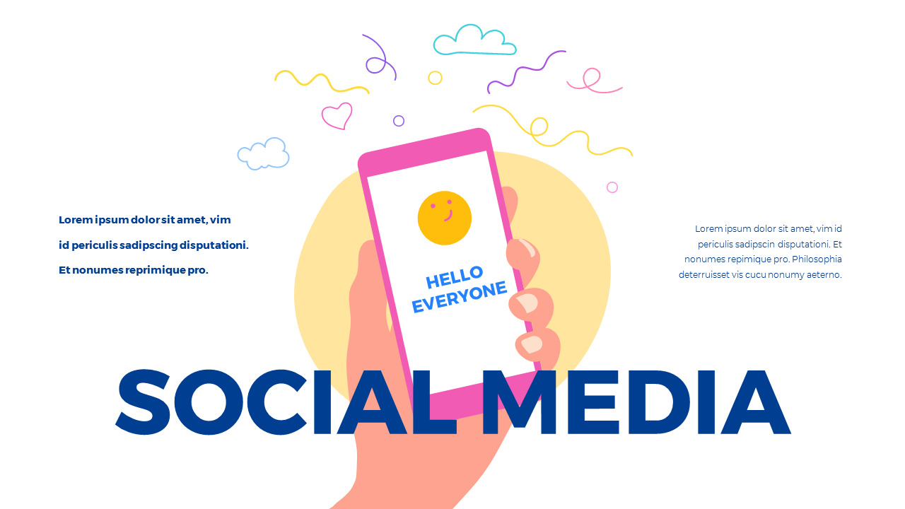Social Media on Mobile Concept powerpoint template download