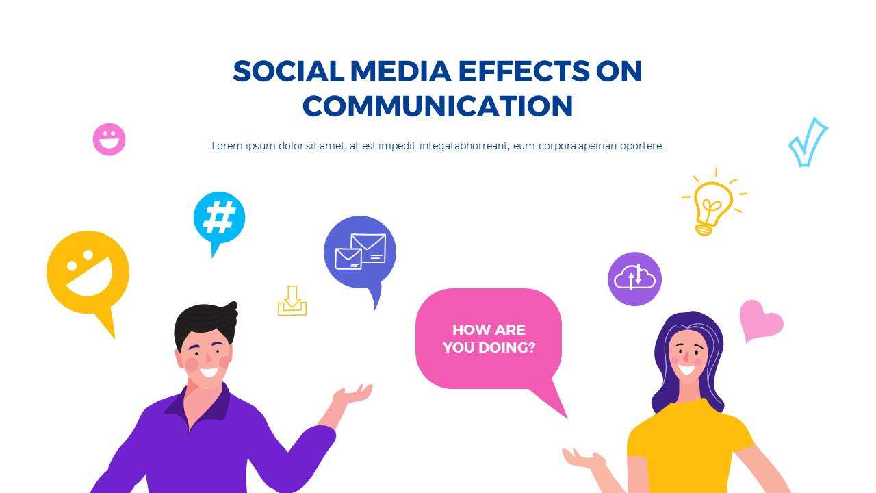 Social Media on Mobile Concept powerpoint template download