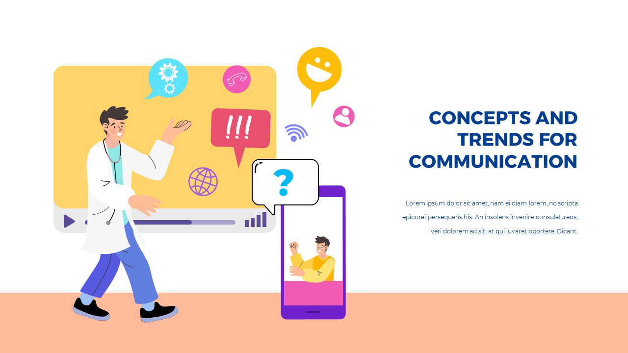 Social Media on Mobile Concept powerpoint template download