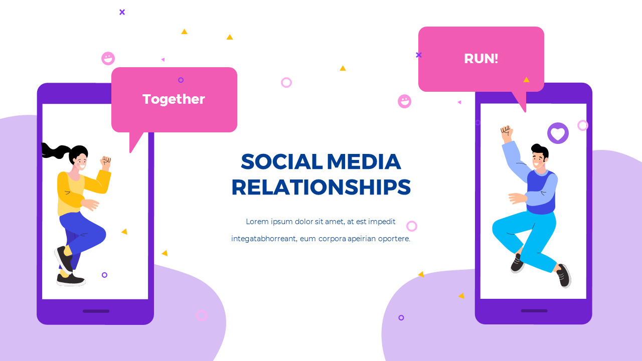 Social Media on Mobile Concept powerpoint template download