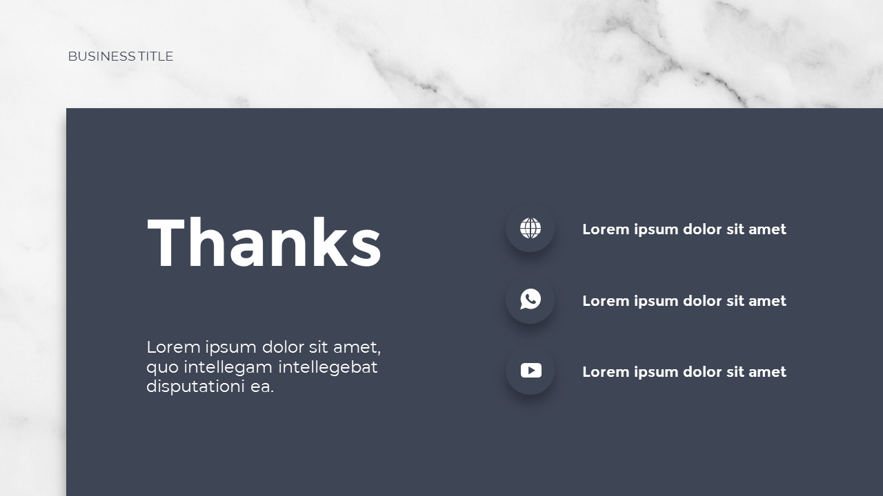 Marble Design Simple Business google slides template