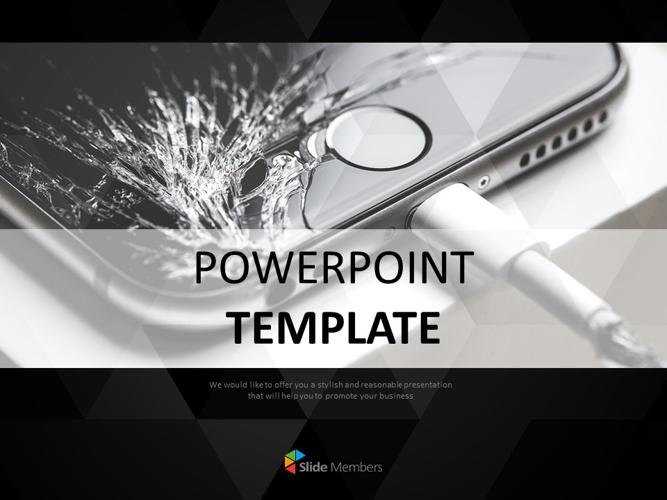 Cracked Cellphone - Free Design Template|PPT|Slides