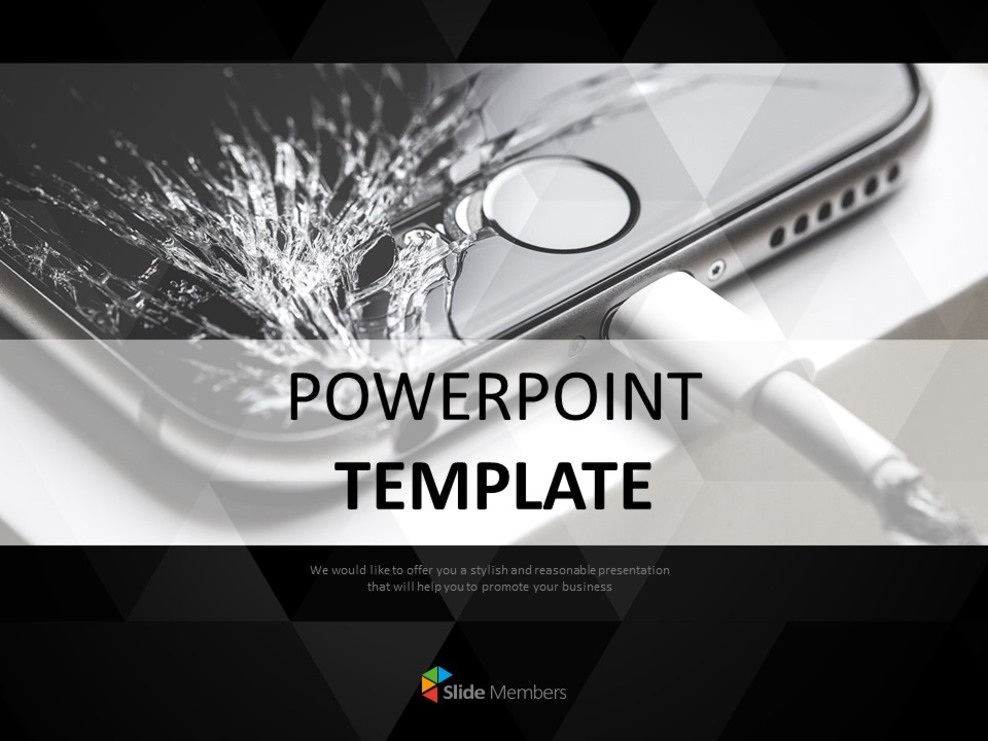 Cracked Cellphone - Free Design Template|PPT|Slides