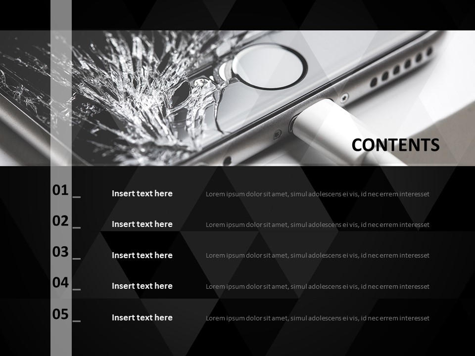 Cracked Cellphone - Free Design Template|PPT|Slides