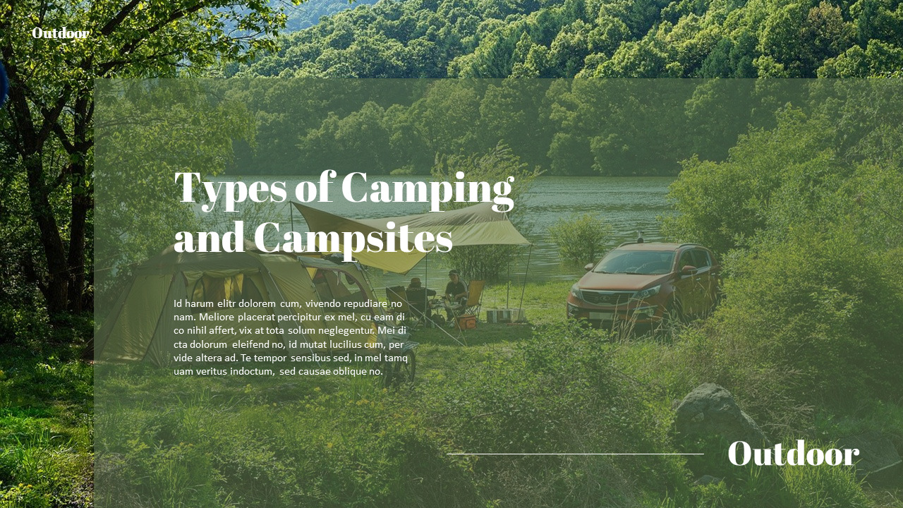 Outdoor Camping presentation slide design|Lifestyle|Google