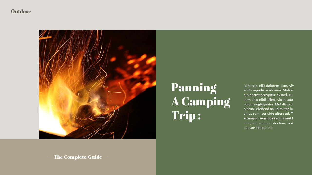 Outdoor Camping presentation slide design|Lifestyle|Google