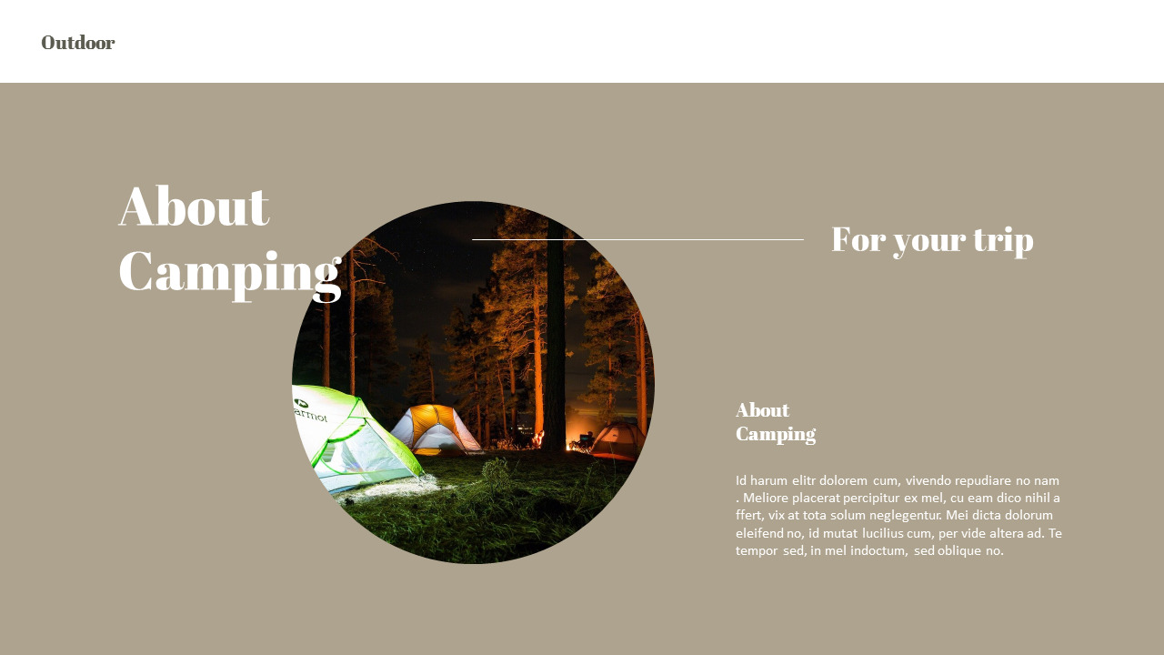 Outdoor Camping presentation slide design|Lifestyle|Google