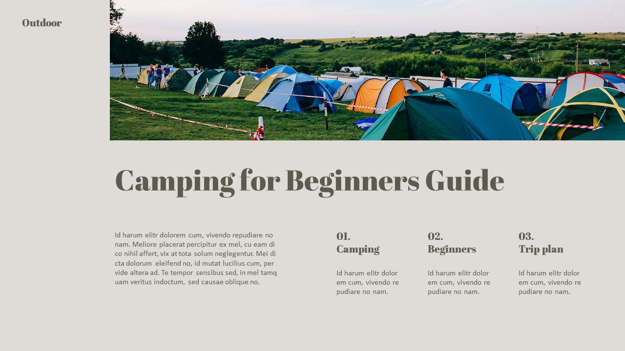Outdoor Camping presentation slide design|Lifestyle|Google