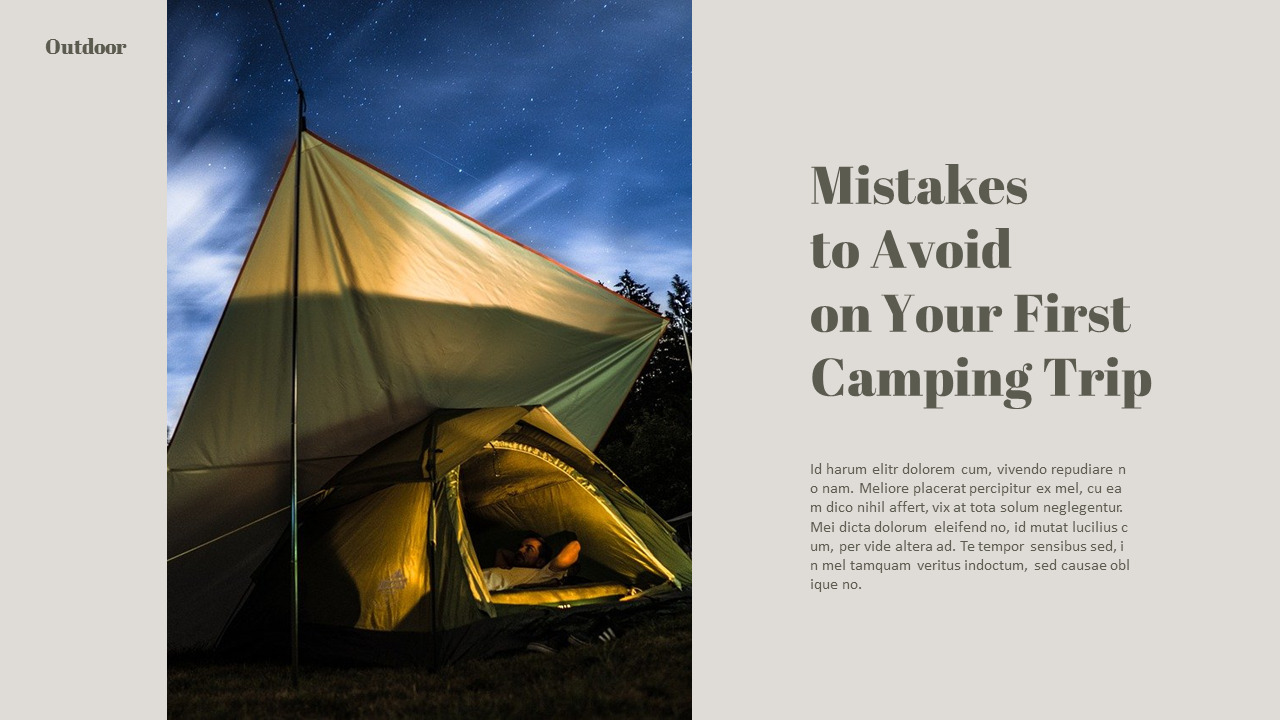 Outdoor Camping presentation slide design|Lifestyle|Google