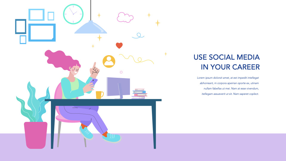 Social Media on Mobile Concept PowerPoint for mac