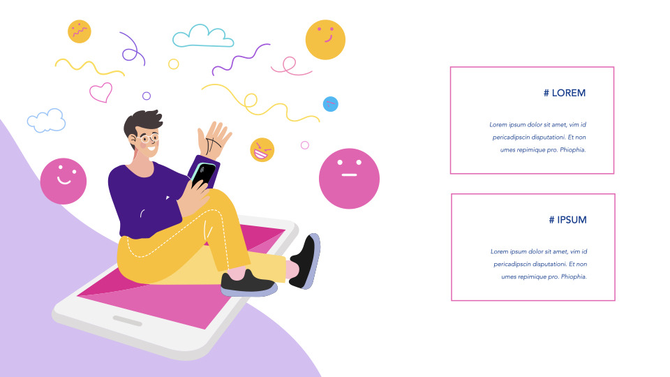 Social Media on Mobile Concept PowerPoint for mac