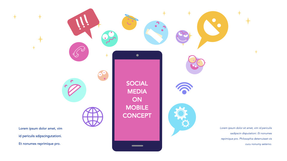 Social Media on Mobile Concept PowerPoint for mac