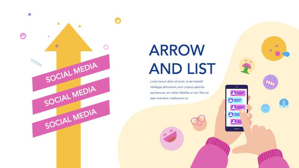 Social Media on Mobile Concept PowerPoint for mac