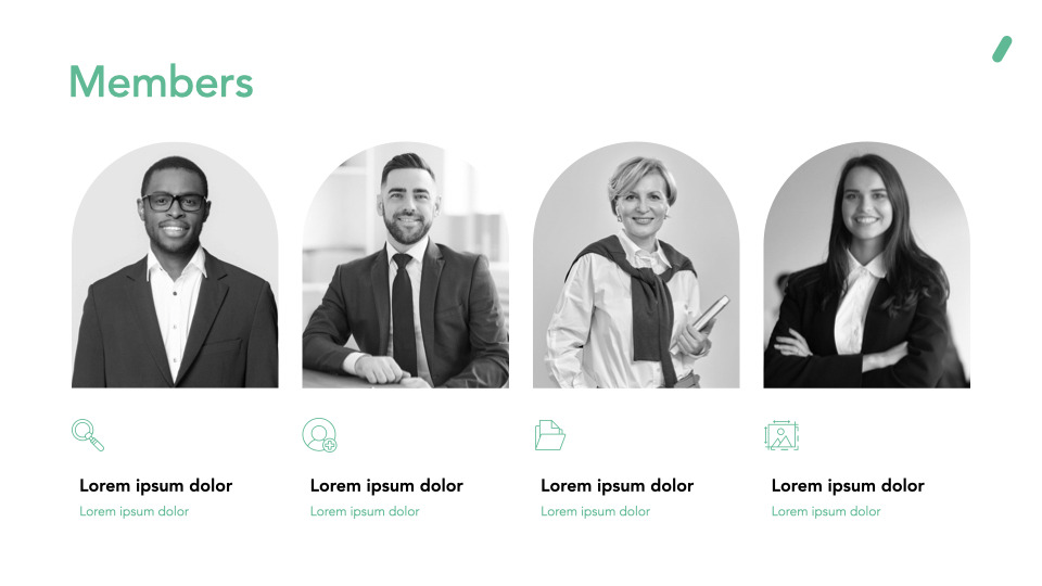 Minimalist Design Business team presentation template