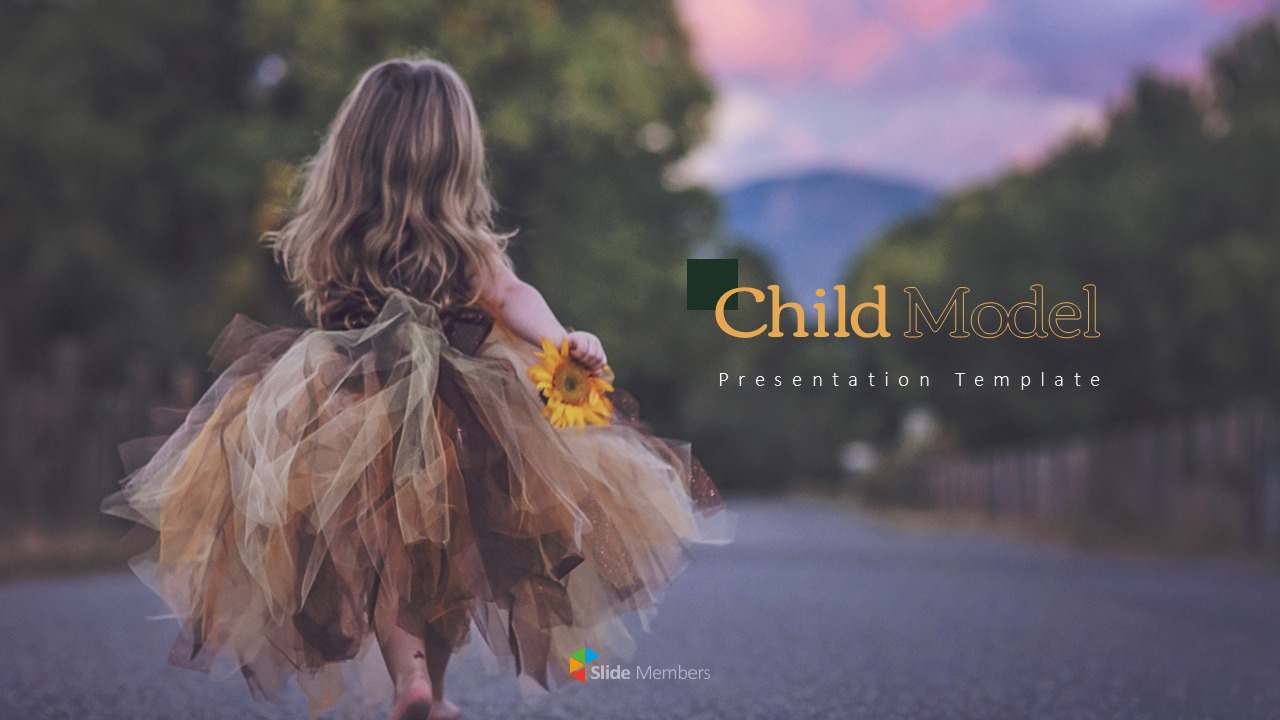 Child Model PowerPoint Backgrounds|Lifestyle|Templates