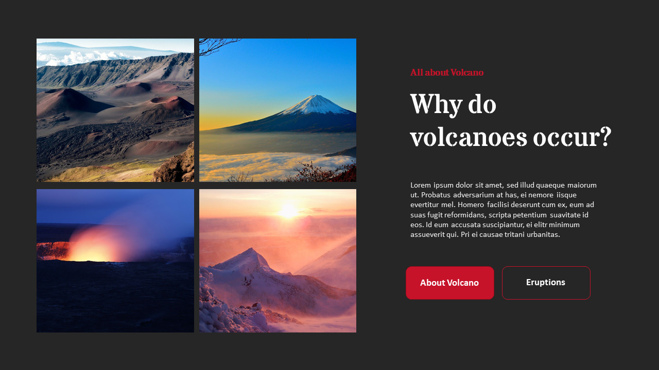 Volcano company profile ppt template|Lifestyle|Google Slides