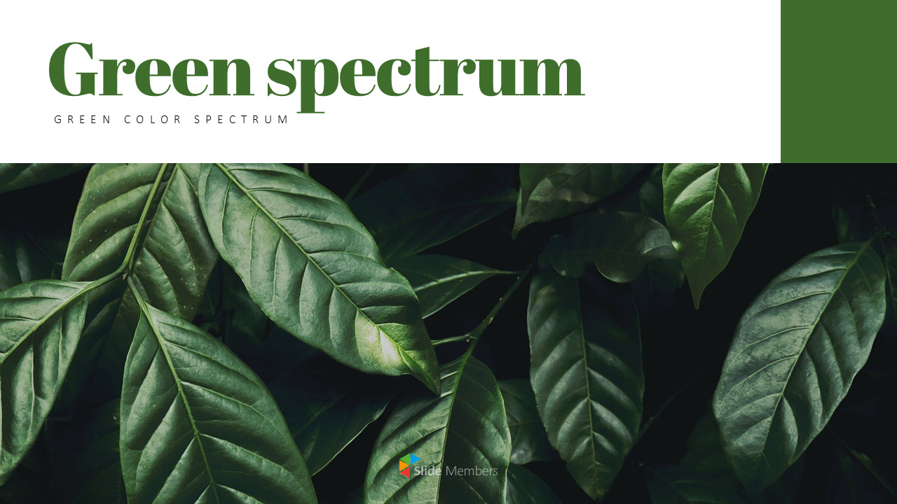 Green Spectrum Google Slides Template Diagrams Design|Lifestyle