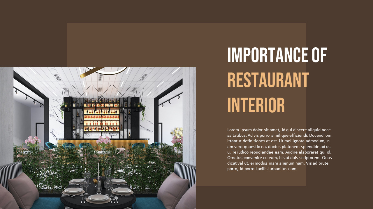 Restaurant Interior premium PowerPoint Templates|Construction
