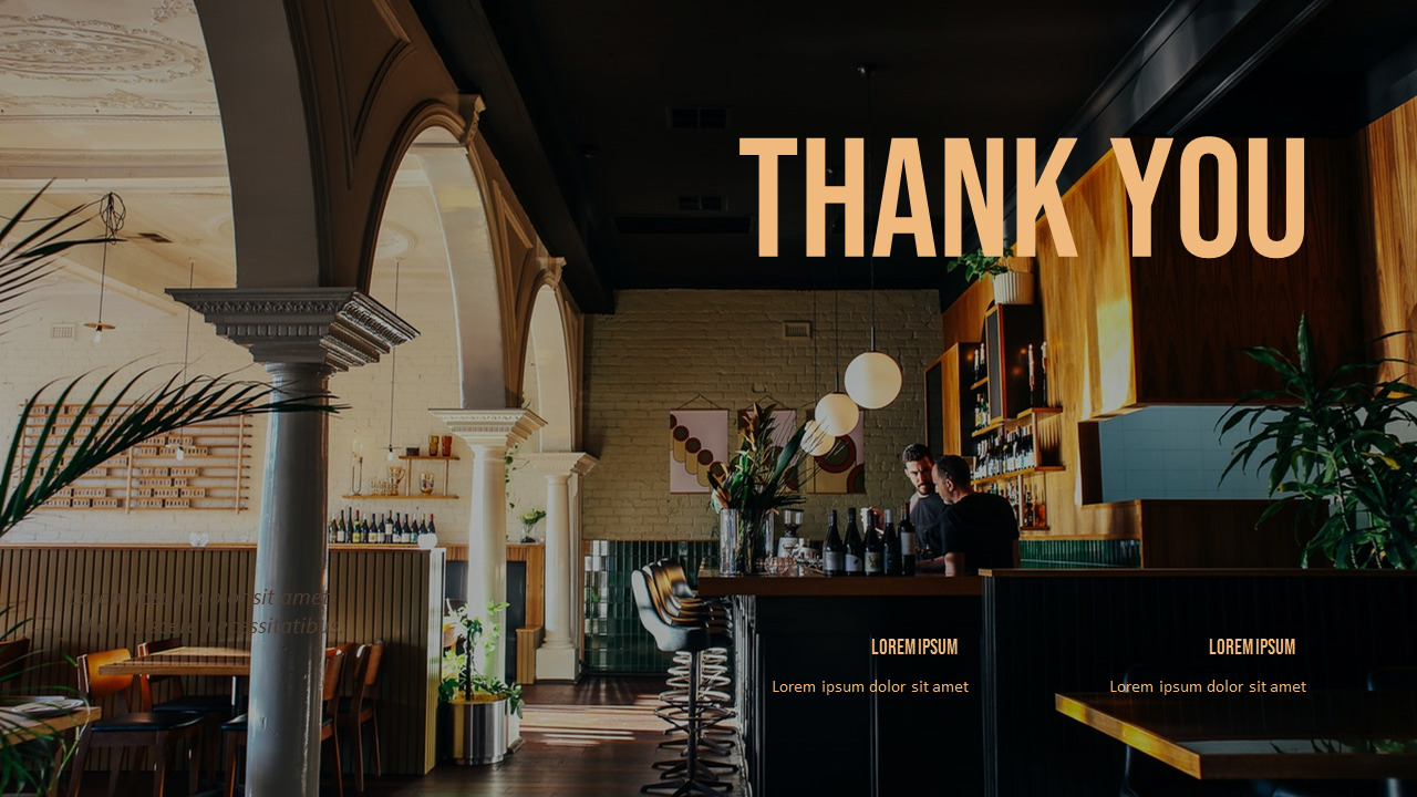 Restaurant Interior premium PowerPoint Templates|Construction