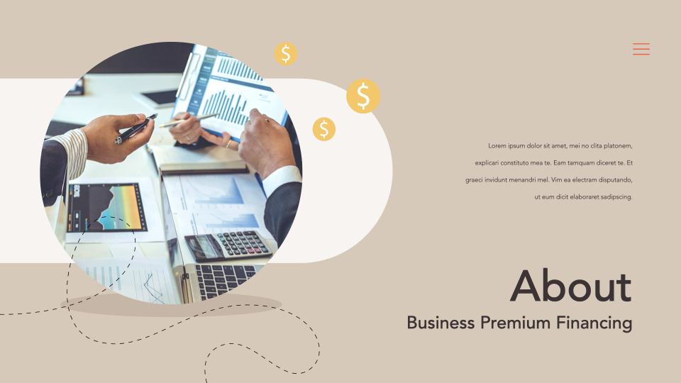 Premium Financing presentation slide design