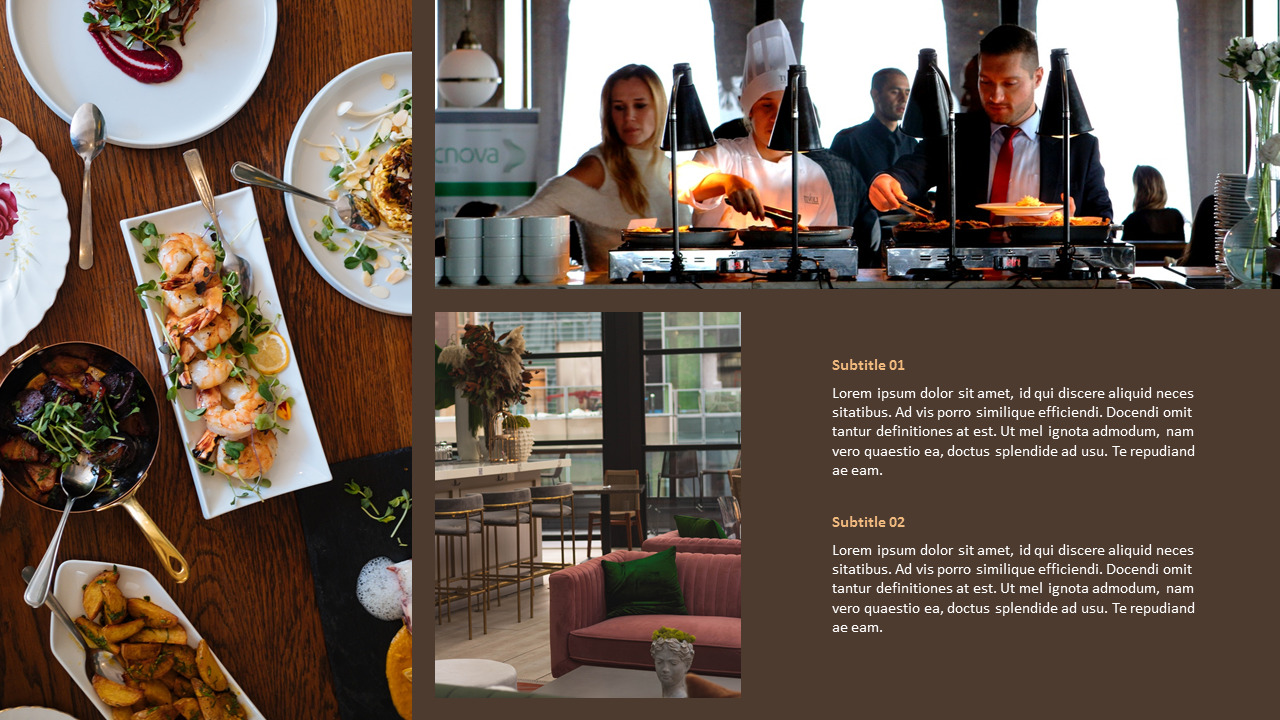 Restaurant Interior google slides template|Construction