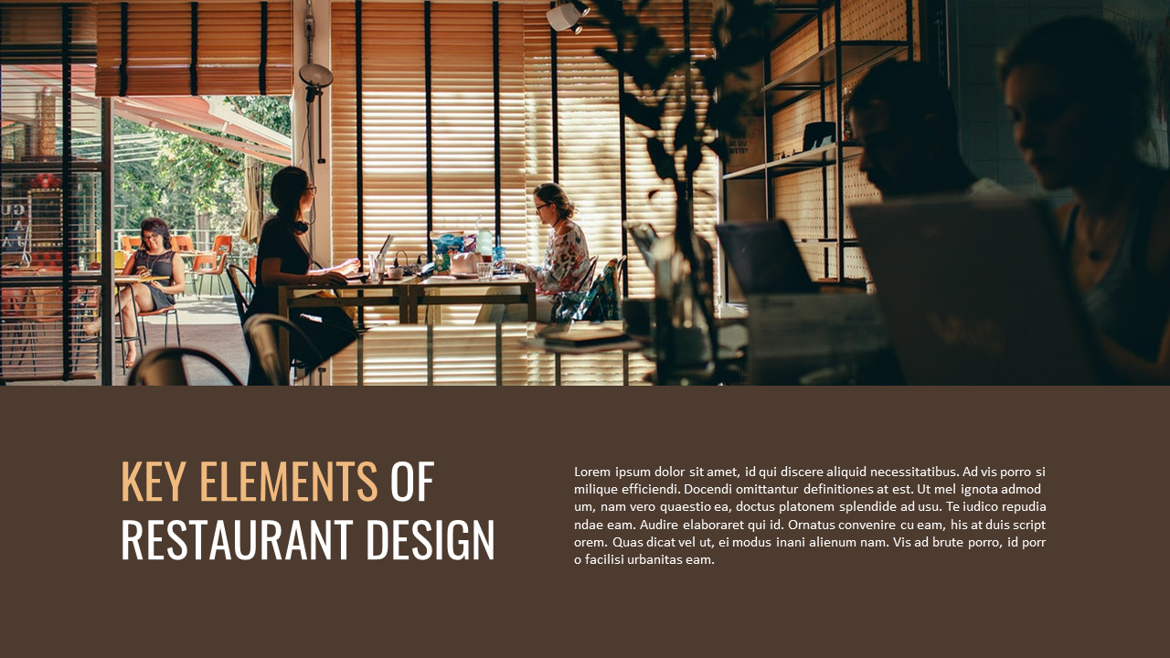 Restaurant Interior google slides template|Construction