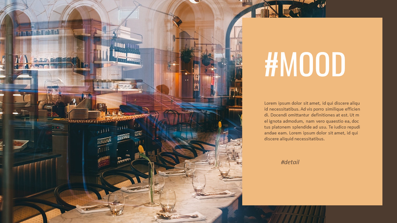 Restaurant Interior google slides template|Construction