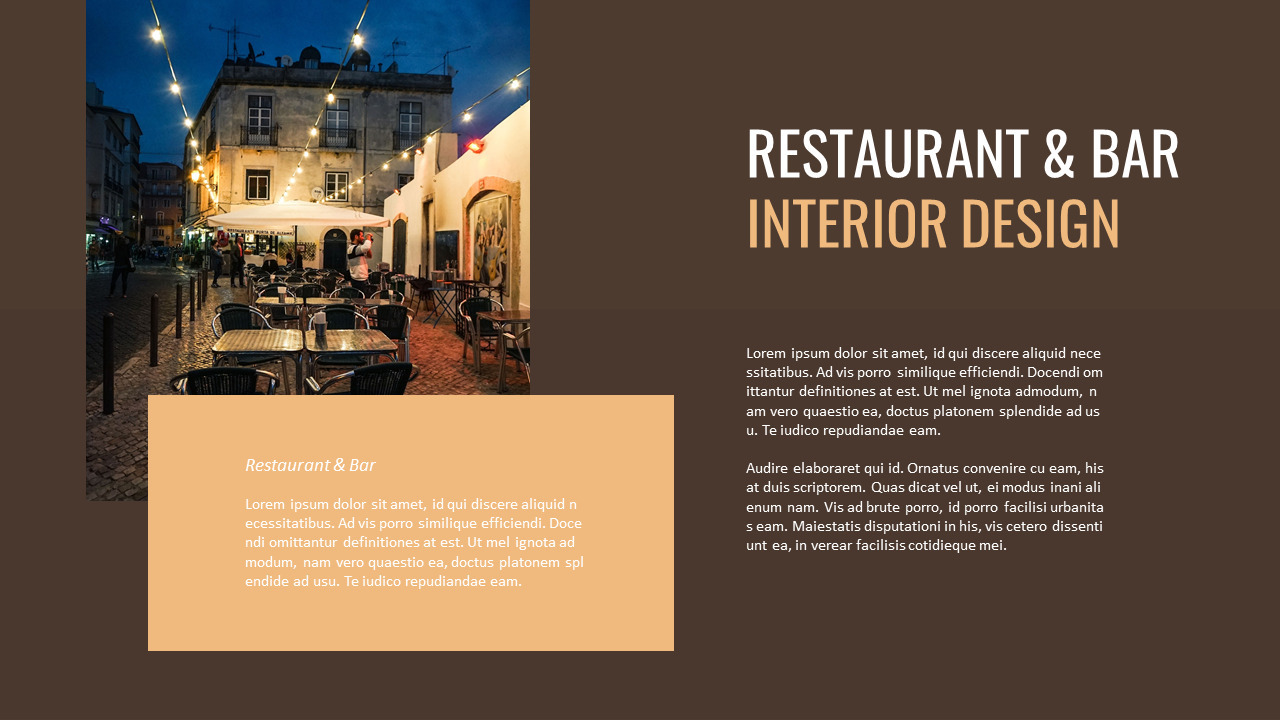 Restaurant Interior google slides template|Construction