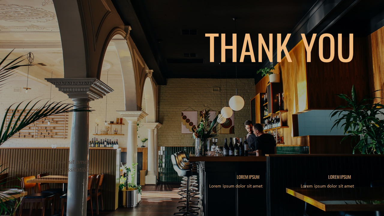 Restaurant Interior google slides template|Construction