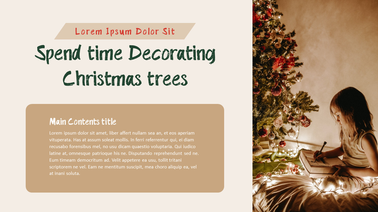 Merry Christmas PowerPoint Theme Template – Pine Holly Deck