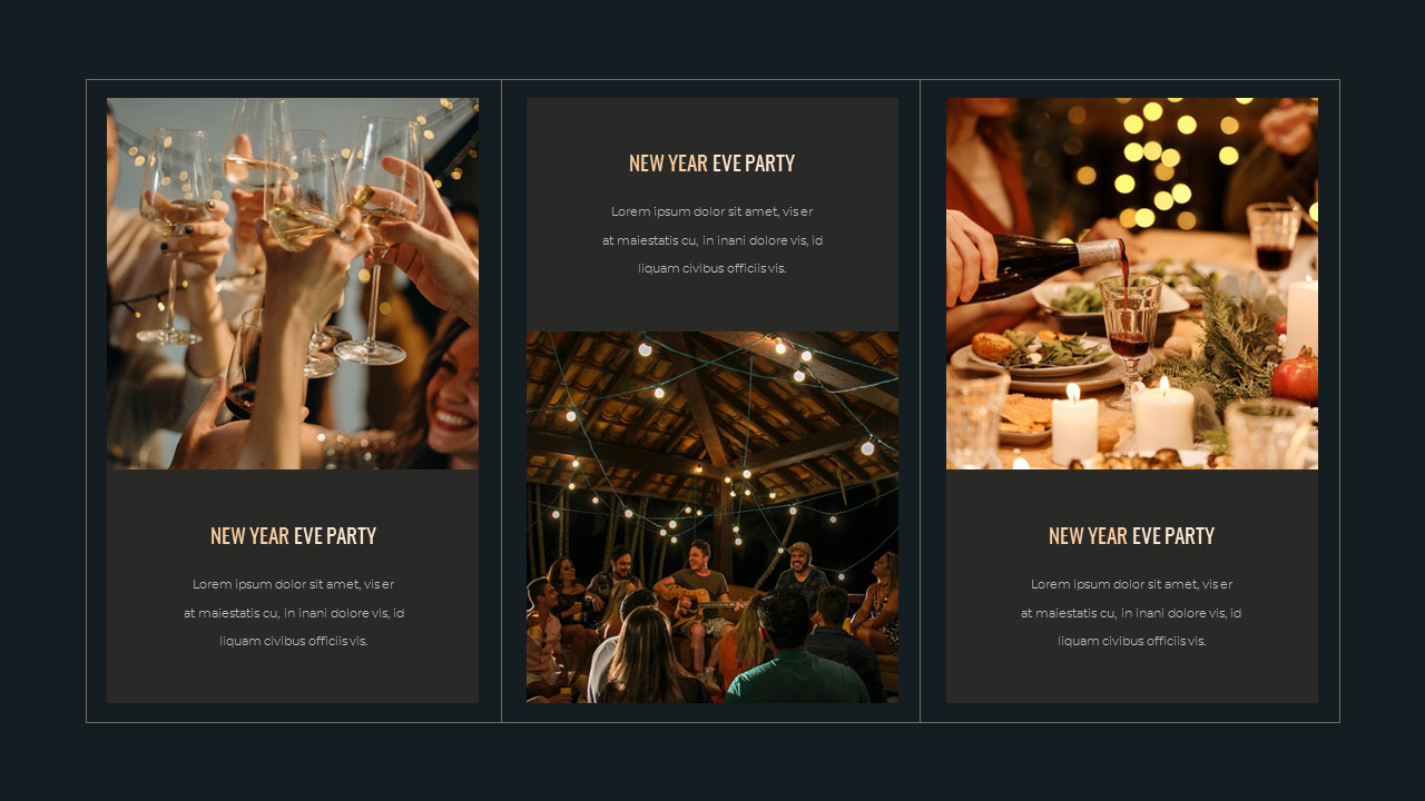 New Year Eve Party PowerPoint to Google Slides|Lifestyle