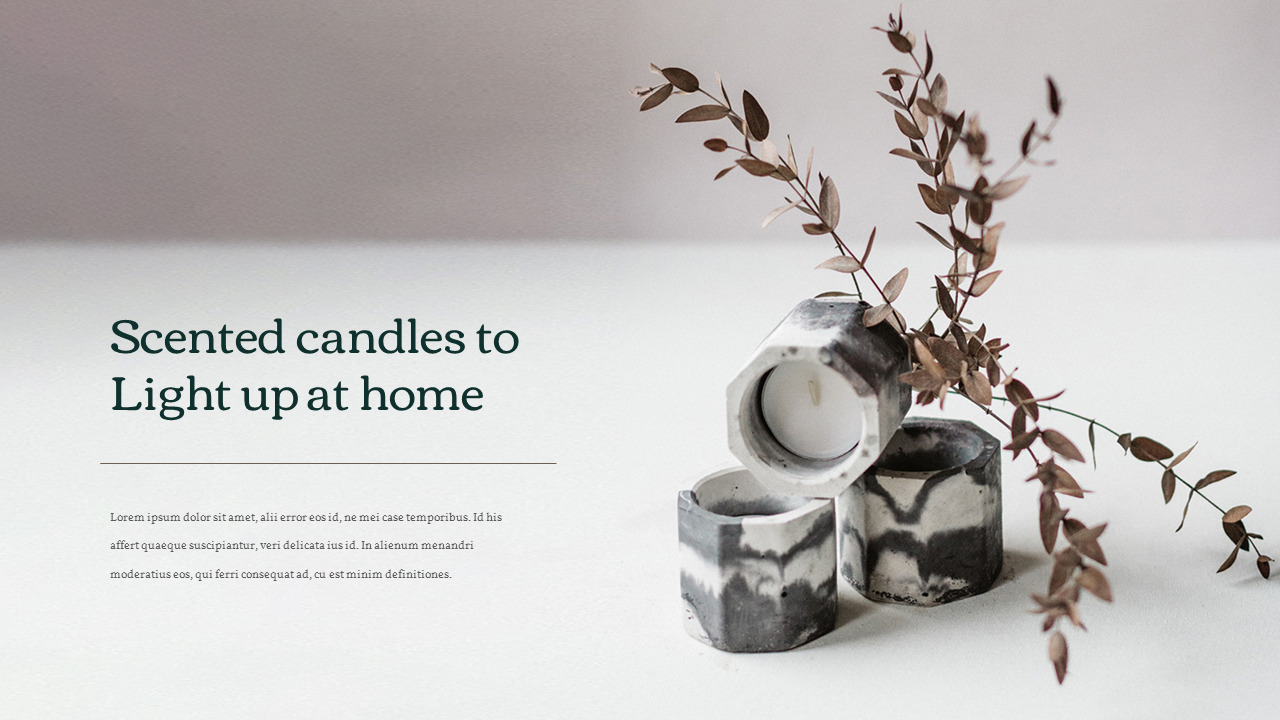 Scented Candles Slide Presentation|Lifestyle|PPT Templates