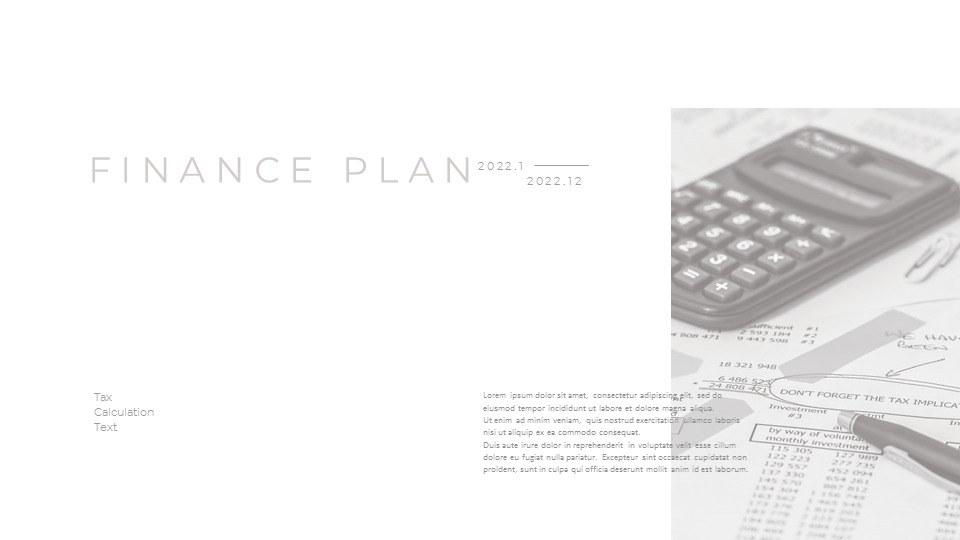 FINANCE presentation slide