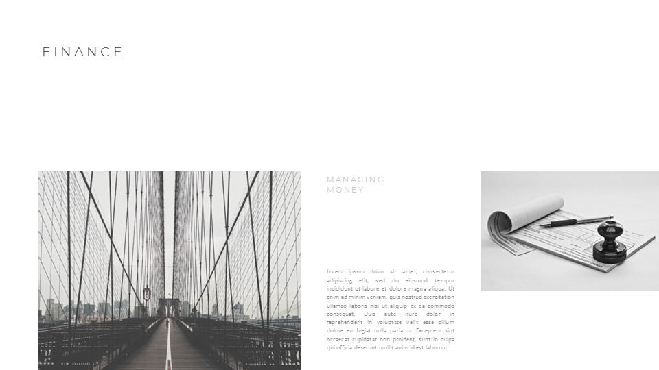 FINANCE presentation slide