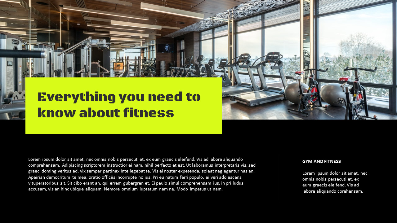 Gym and Fitness company profile ppt template
