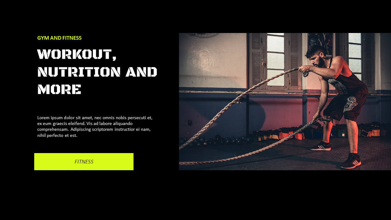 Gym and Fitness company profile ppt template
