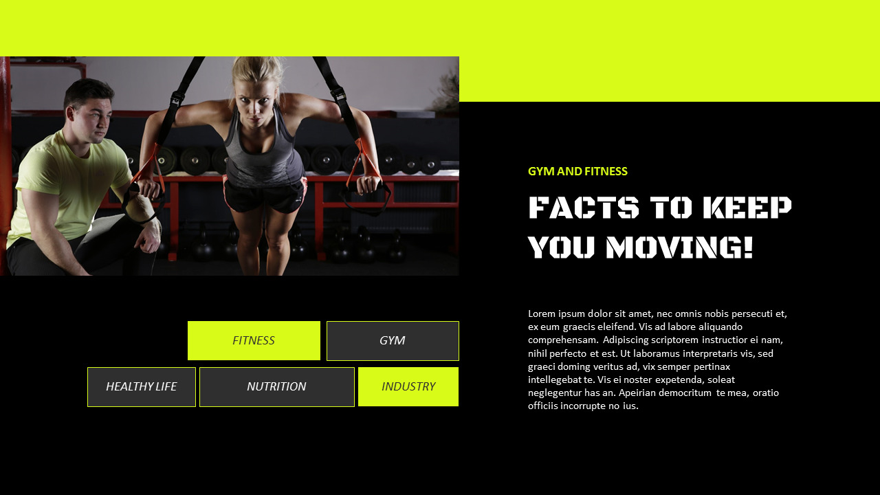 Gym and Fitness company profile ppt template