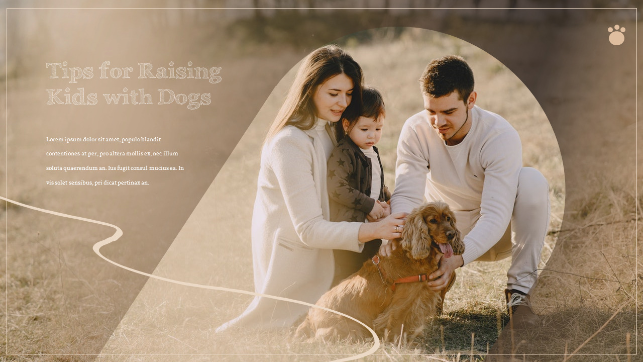 Dogs & Children Growing up Together PowerPoint Format|Lifestyle|Templates