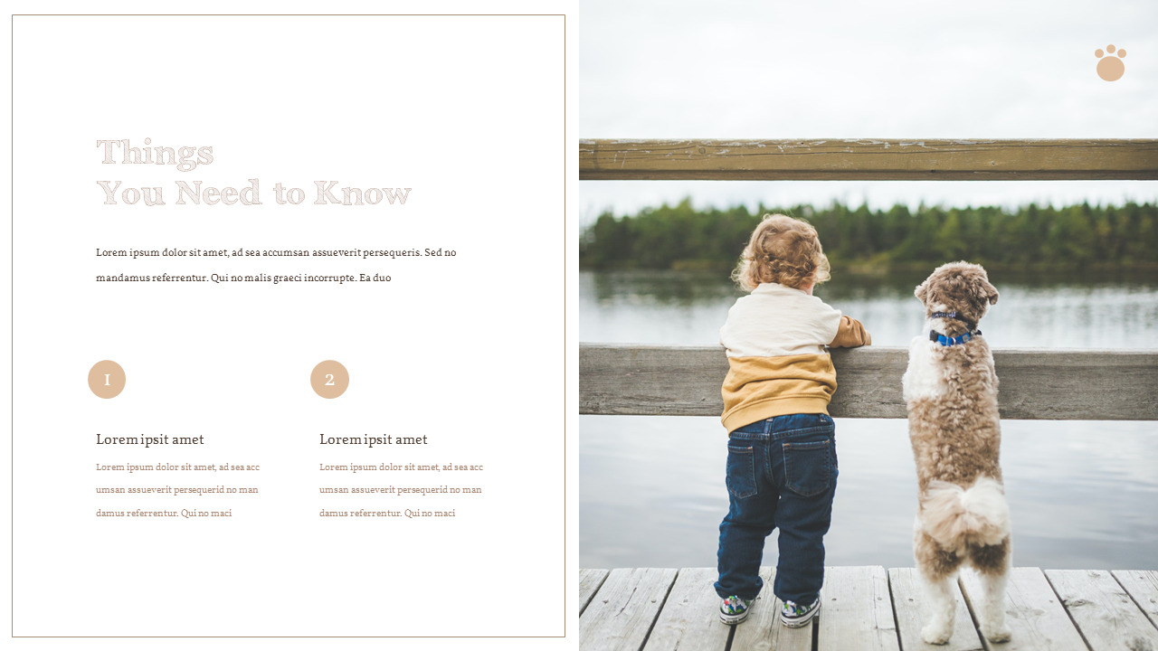 Dogs & Children Growing up Together PowerPoint Format|Lifestyle|Templates