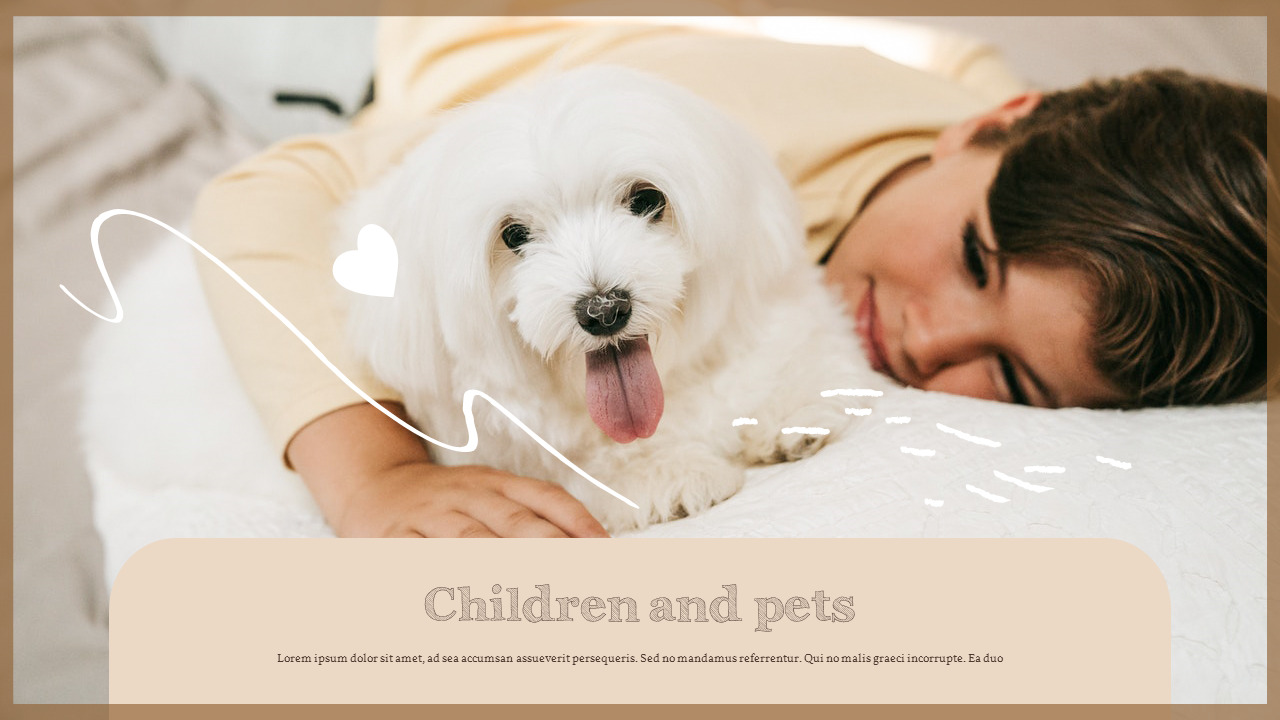 Dogs & Children Growing up Together PowerPoint Format|Lifestyle|Templates