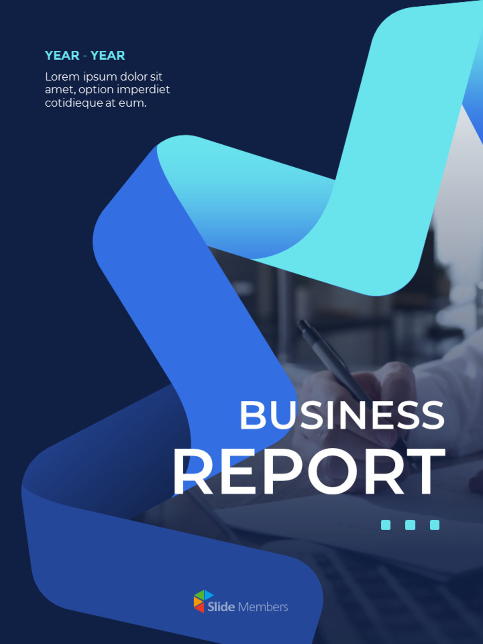 Vertical Business Report slide template