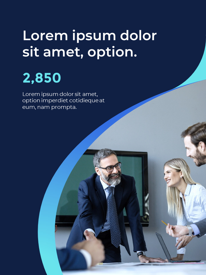 Vertical Business Report slide template