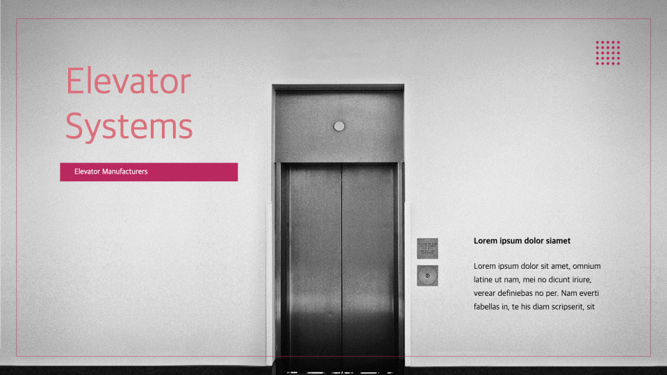 Elevator Manufacturers Keynote Templates for Creatives|Construction